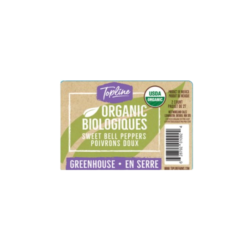 Organic Bell Peppers 3ct Label – Topline Packing